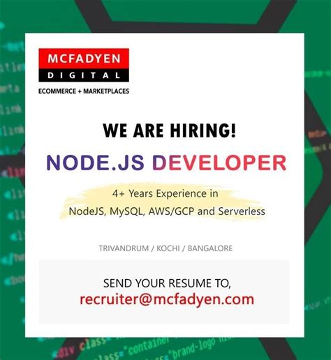 Jerin James On Linkedin Nodejs Hiring Recruitment Nodejsdevelopers