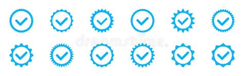 Account Verification Icon Social Media Verification Icons Verified Badge Profile Set Stock