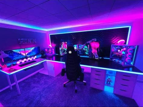 RGB PC Gaming Setup Video Game Room Design Gaming Room Setup Small Game Rooms