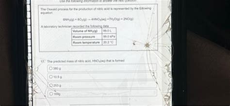 Solved The Oswald Process For The Production Of Nitric Acd