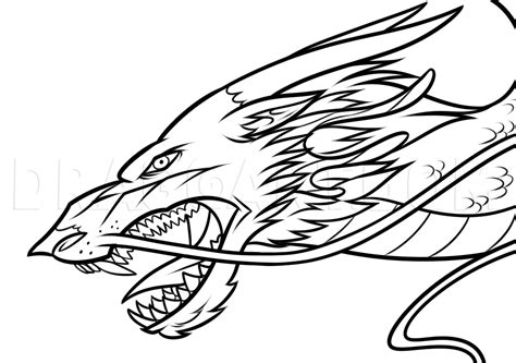 Drawing A Chinese Dragon Head Drawing Step By Step By Dawn Dragoart