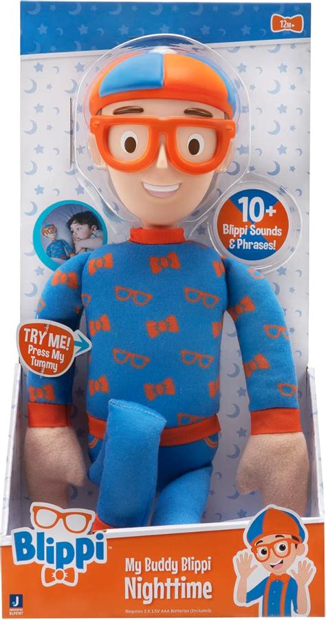 Brandclub Blippi 16 Inch My Buddy Blippi Nighttime Talking Plush Doll 11 Unique Sounds And