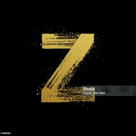 골드 반짝이는 브러시 핸드 페인팅 알파벳 Z 알파벳 Z에 대한 스톡 벡터 아트 및 기타 이미지 알파벳 Z 그래피티 페인트 Istock