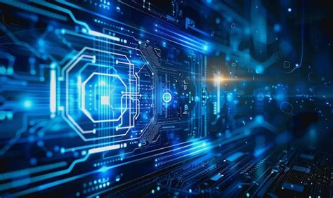 Premium Photo Digital Abstract Background With Blue Technology Graphics And Interconnected