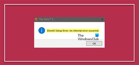 Origin Directx Setup Error An Internal Error Has Occurred