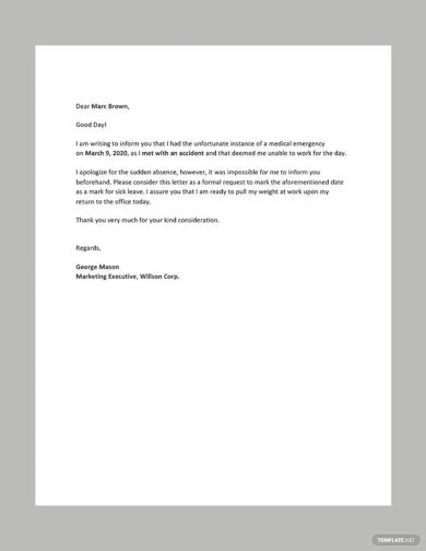 Sick Leave Letter Templates Pdf Word 41 Off