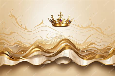 Premium Ai Image Golden Crown With Wave Line