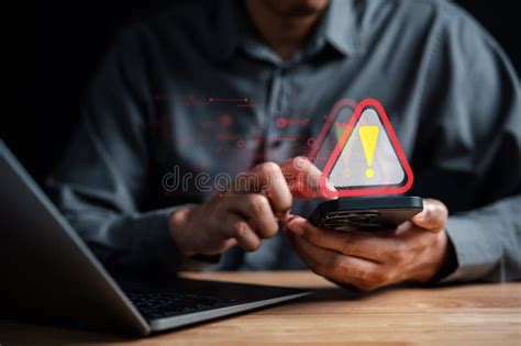 System Warning Caution Sign For Notification Error And Maintenance