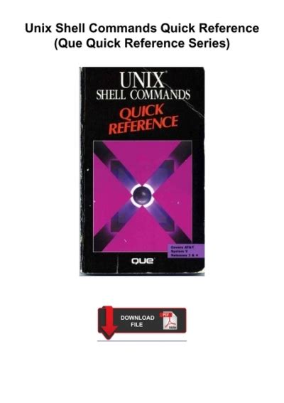 Pdfreaddownload Unix Shell Commands Quick Reference Que Quick Reference Series