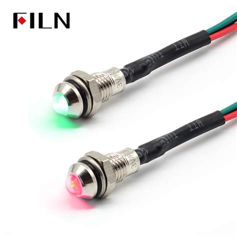 Two Color Led Indicator Light Bulk Production Of 6mm 12v Solar Pv