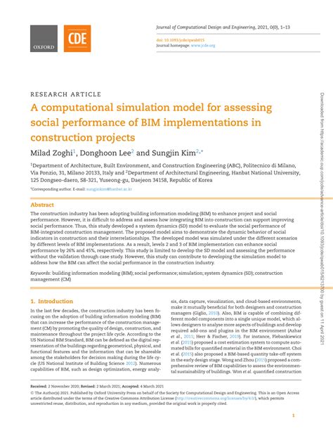 Pdf A Computational Simulation Model For Assessing Social Performance
