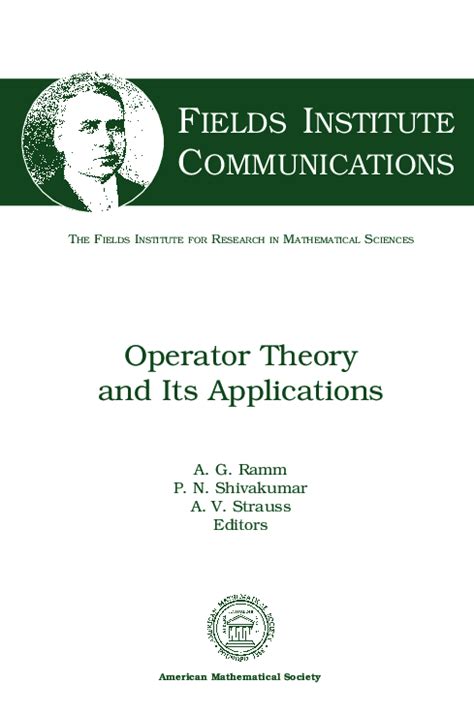 Pdf Operator Theory And Its Applications