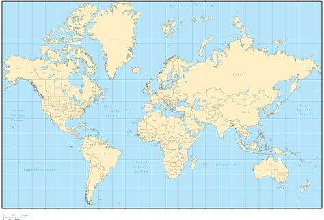 World Map Labeled United States Wayne Baisey
