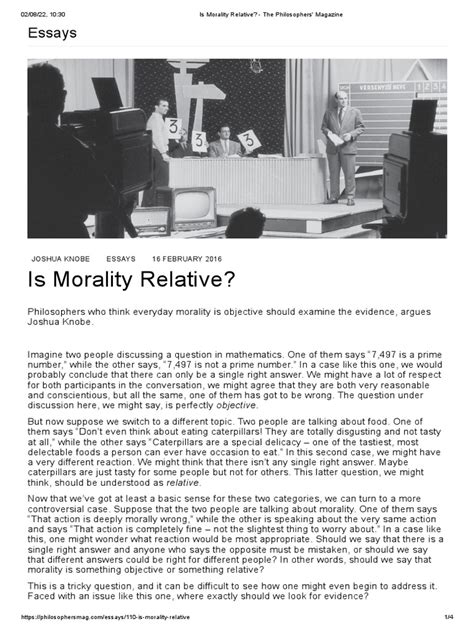 Is Morality Relative The Philosophers Magazine Pdf Relativism Thought