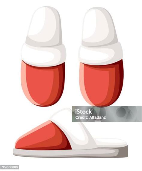만화 스타일에서 홈 슬리퍼 아이콘입니다 홈 슬리퍼 아이콘 벡터 흰색 배경에 고립의 그림 실내화에 대한 스톡 벡터 아트 및 기타 이미지 실내화 가정 생활 디자인
