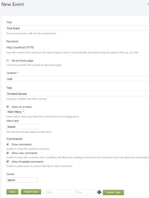 Creating Custom Content Types Orchard Documentation