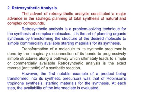 Retrosynthetic Analysis In Organic Synthesis Pptx Chemistry Science