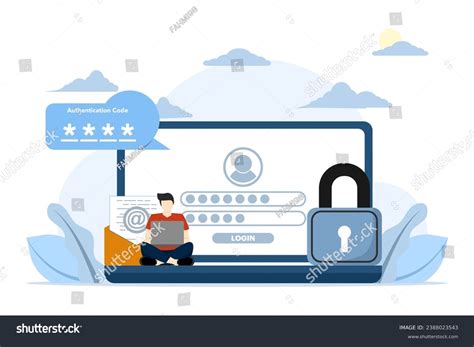 Two Step Verification Concept Otp Authentication Stock Vector Royalty