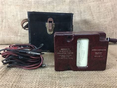 Vintage James G Biddle Co Megger Insulation Tester Variable Voltage