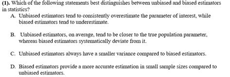 Solved Which Of The Following Statements Best Chegg