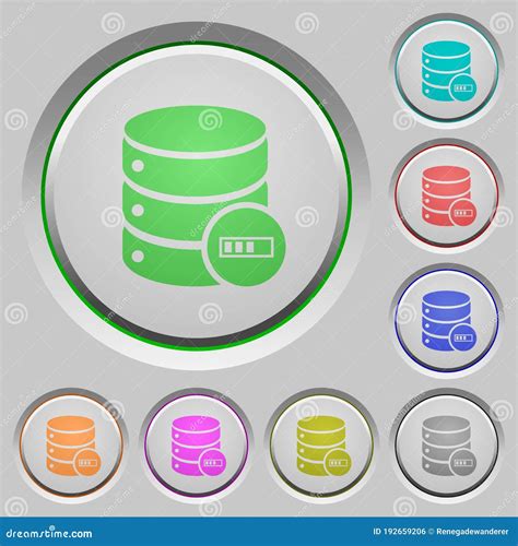 database processing push buttons stock vector illustration of