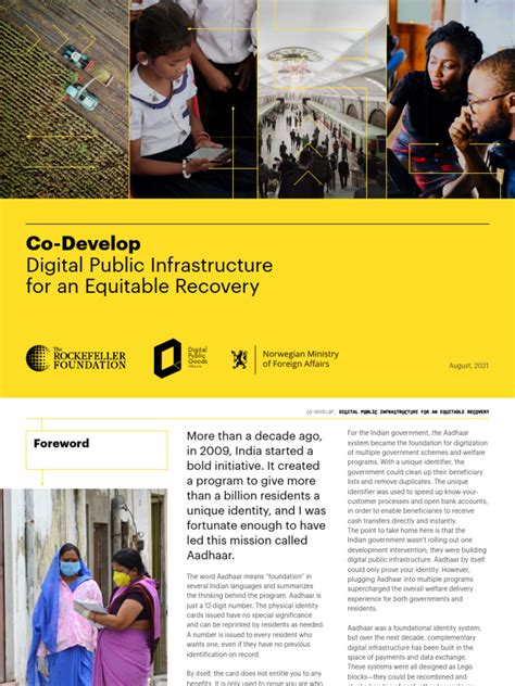Co Develop Digital Public Infrastructure For An Equitable Recovery Pdf Cash Poverty