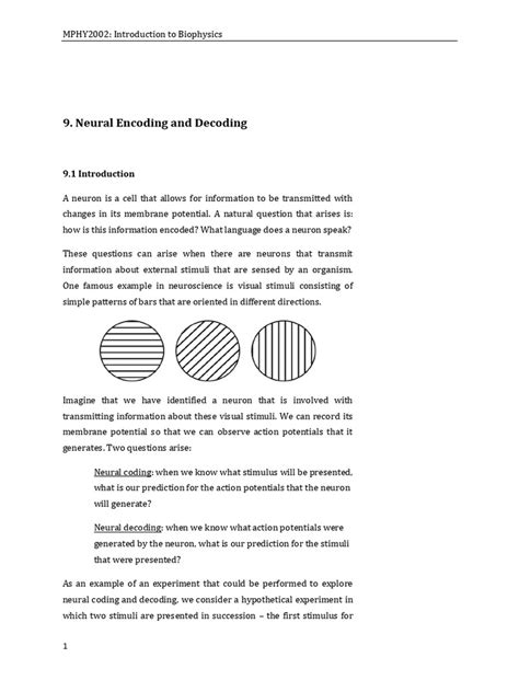 Chapter 09 Neural Encoding And Decoding Pdf