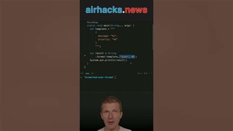 Formatted Over Format Java Shorts Coding Airhacks Youtube
