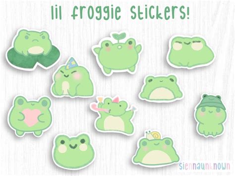 Frog Die Cut Stickers Cute Frog Stickers Journal Stickers Etsy