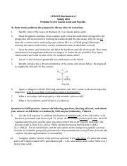 CHM Biochemistry I Problem Set Amino Acids And Peptides Course Hero