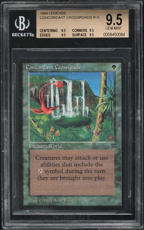 1994 Magic The Gathering Mtg Legends Concordant Crossroads Bgs 95 Gem