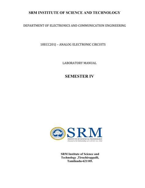 Analog Electronic Circuits Lab Manual