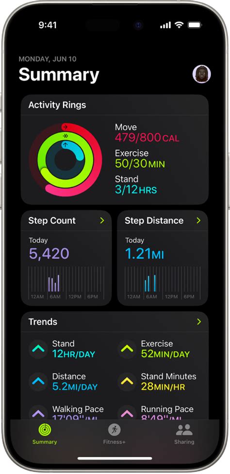 See Your Activity Summary In Fitness On Iphone Apple Support Ae