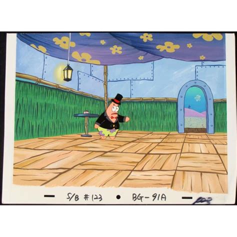 Orig Spongebob Animation Cel Background Patrick In Tux