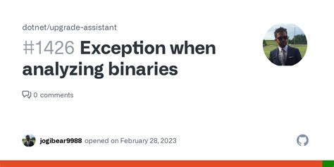 Exception When Analyzing Binaries Issue 1426 Dotnet Upgrade