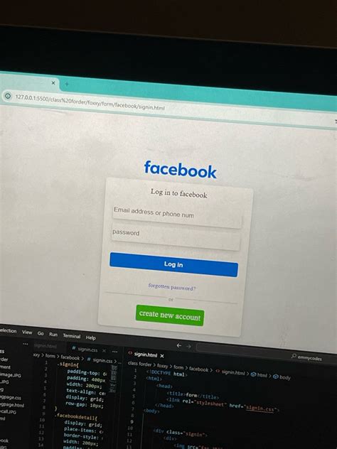 How I Created Facebook Login Page Using Html And Css Audu Emmanuel