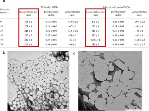 A Mean Particle Size Data Of Unloaded And Loaded Slnnlc The Mean