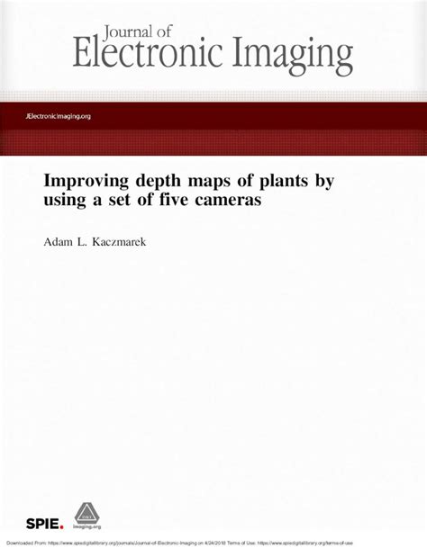 Pdf Improving Depth Maps Of Plants By Using A Set Of Five Cameras · Pdf Fileimproving Depth