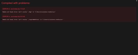 quando executo o comando npm start da erro de compilação react