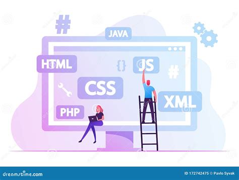 Software Development Concept Programmers Make Site Or Web Interface