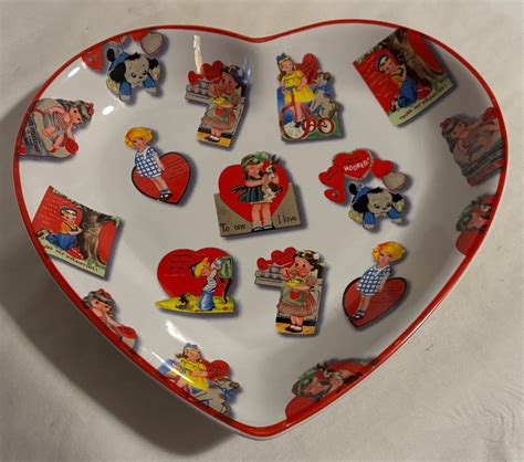 Vintage Rosanna Studio Heart Shaped Valentines Day Cards Large Dish Etsy