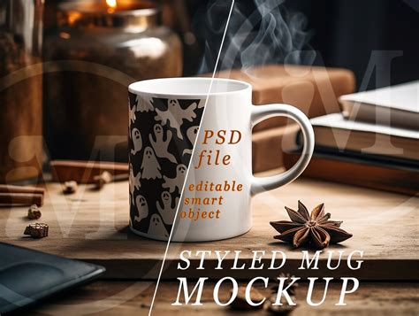 White Psd Mug Mockup Smart Object File This Styled Mug Mockup Is