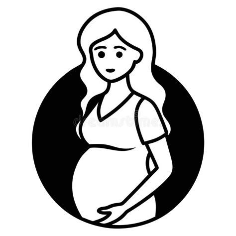 Pregnancy Icon Flat Line Icon On Pregnancy Beautiful Pregnant Woman