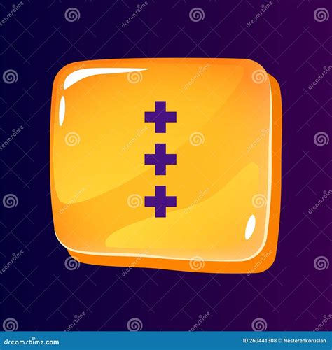 Webpage Options Glossy Ui Button With Pixelated Color Icon Stock Vector