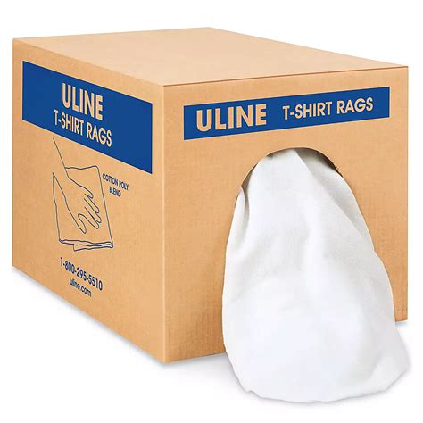Standard White T Shirt Rags 10 Lb Box S 21353 Uline