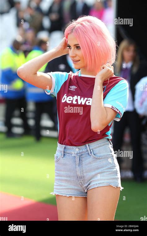 Pixie Lott Stepped Onto The Football Pitch At Half Time During West Ham