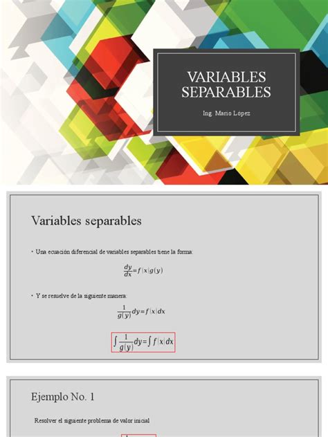 1 4 Edo De Variables Separables Pdf Análisis Matemático Sustracción