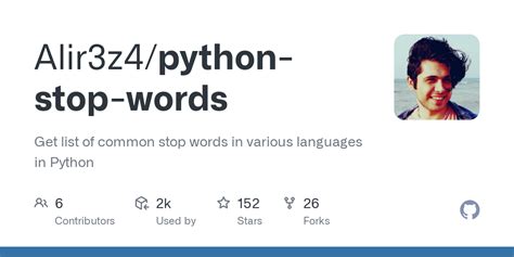 Github Alir3z4python Stop Words Get List Of Common Stop Words In Various Languages In Python