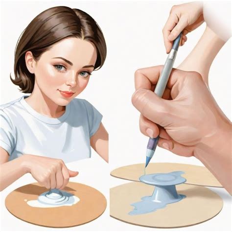 Person Applying Mod Podge To A Project Detailed Vector Set Premium Ai