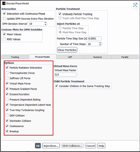 Discrete Phase Model DPM Physical Models MR CFD